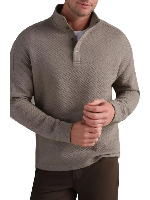 RHONE Quilted Relaxed Pullover - Foggy Taupe