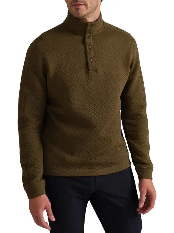 RHONE Quilted Relaxed Pullover - Wood Smoke