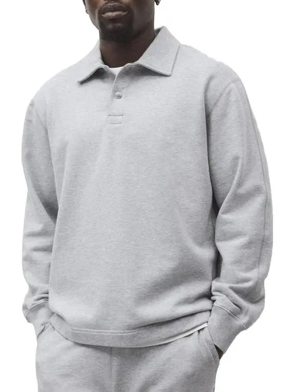 Reigning Champ Midweight Terry Rugby Sweatshirt - Heather Grey