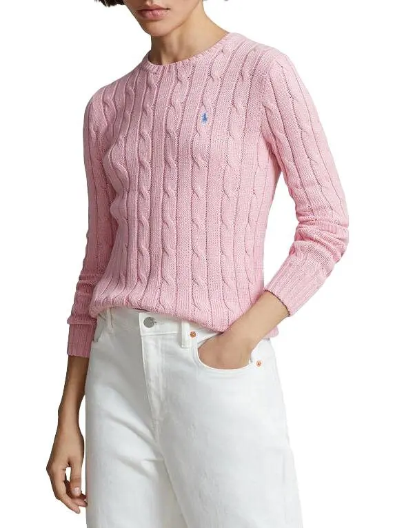Polo Ralph Lauren Julianna Cotton Cable Knit Sweater - Carmel Pink