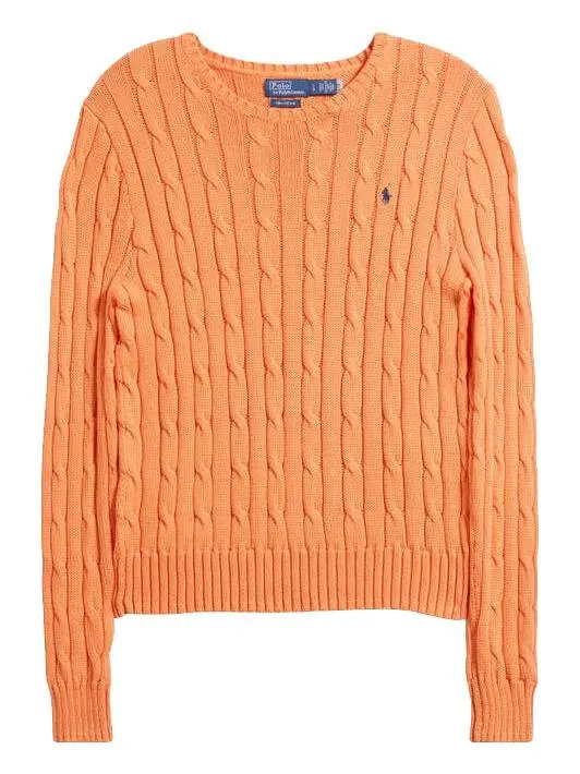 Polo Ralph Lauren Julianna Cotton Cable Knit Sweater - Sun Orange