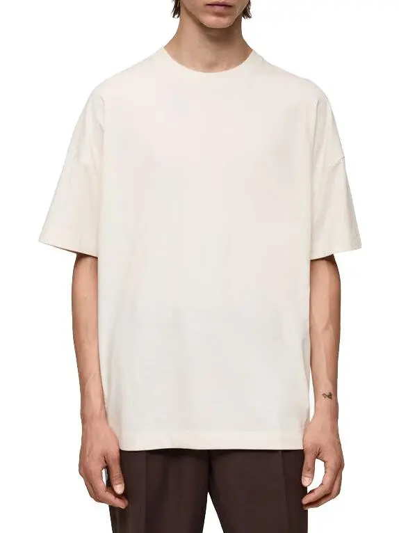 Mango Oversize Cotton T-shirt - Ecru