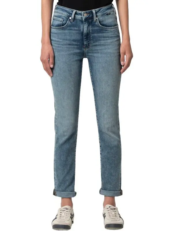 MAVI Kathleen High-rise Slim Straight-leg Jeans - Light Used Feather Blue