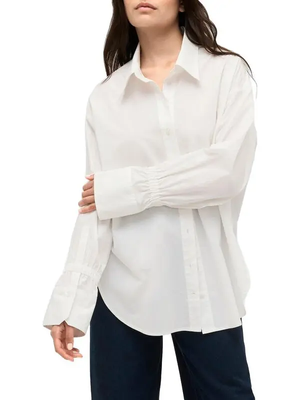 KENNETH COLE Oversized Boyfriend Shirt - Pure White