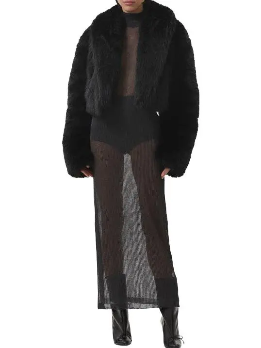 AFRM Stephanie Faux Fur Jacket - Noir