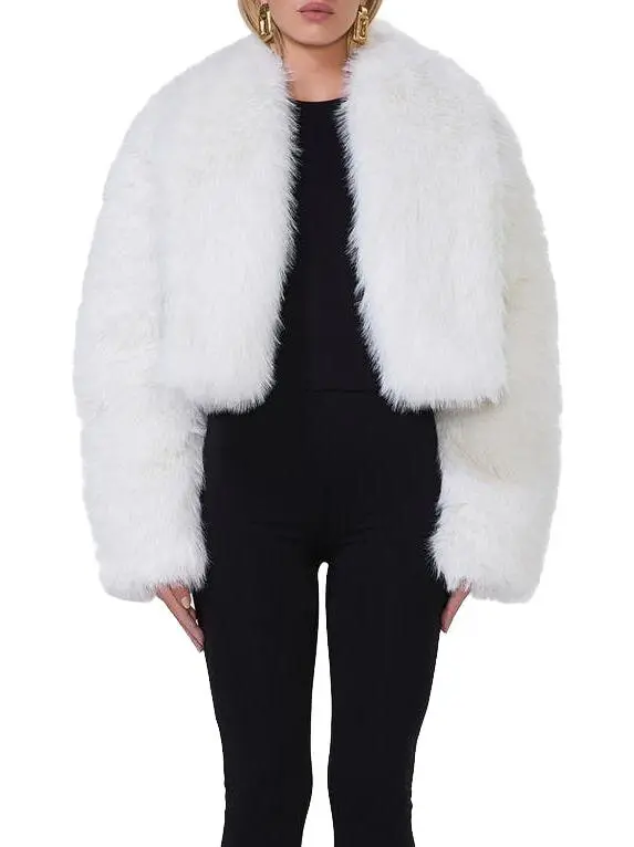 AFRM Stephanie Faux Fur Jacket - Off White Fur