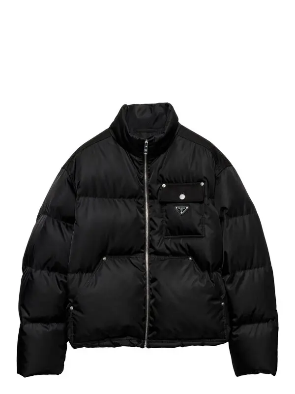 Prada Cropped Re-nylon Down Jacket - Black