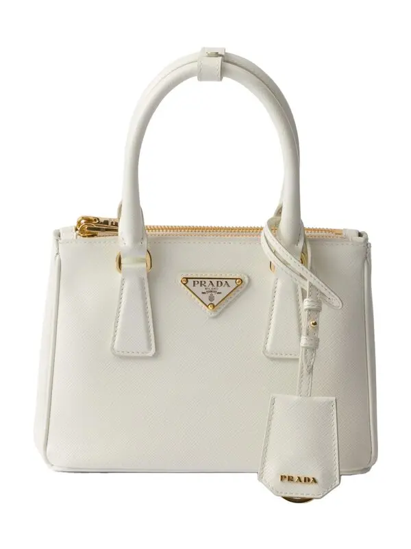Prada Galleria Mini Patent Saffiano Bag - White