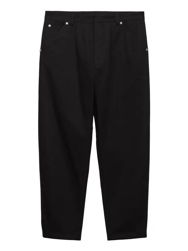 Prada Cotton Carrot Leg Pants - Black