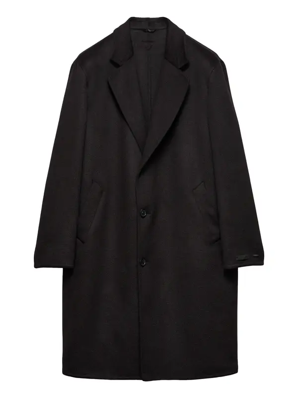 Prada Single-breasted Wool, Angora And Cashgora Coat - Black