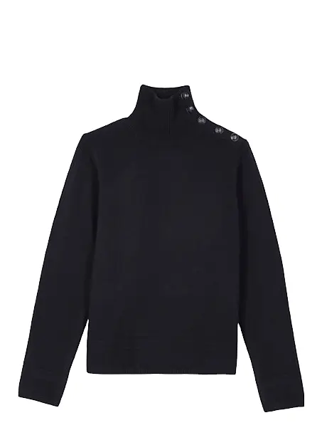 The Kooples High-neck Knitted Wool Jumper - Black