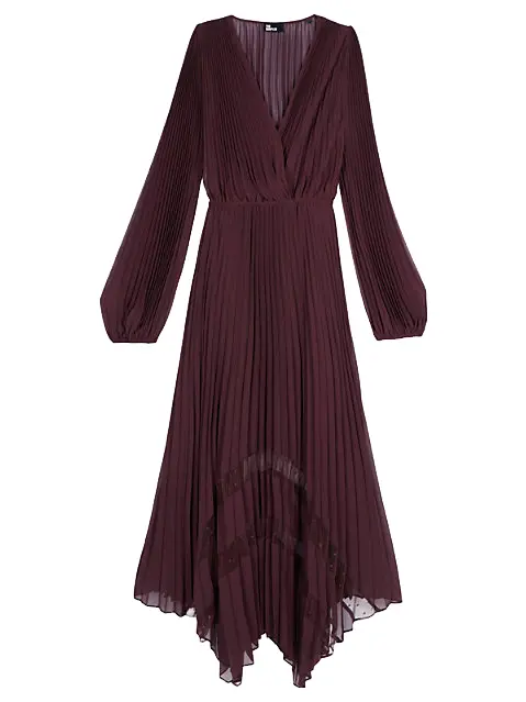 The Kooples Asymmetric-hem Maxi Dress - Burgundy