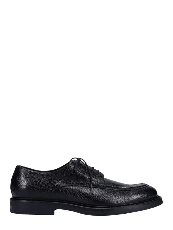 Ron White Donaven Weatherproof Leather Derby Shoes - Black