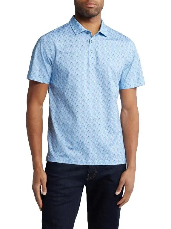 Bugatchi Victor Ooohcotton® Cocktail Print Polo - Air Blue