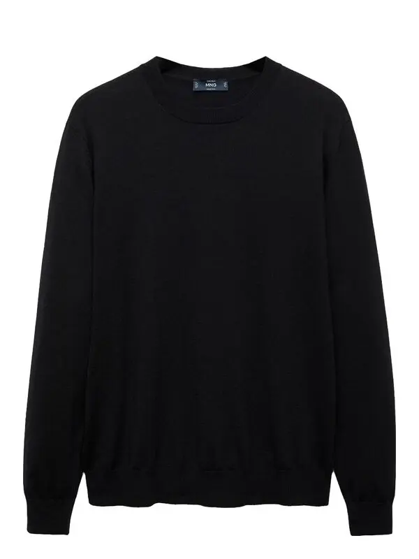 Mango Crewneck Wool Sweater - Black