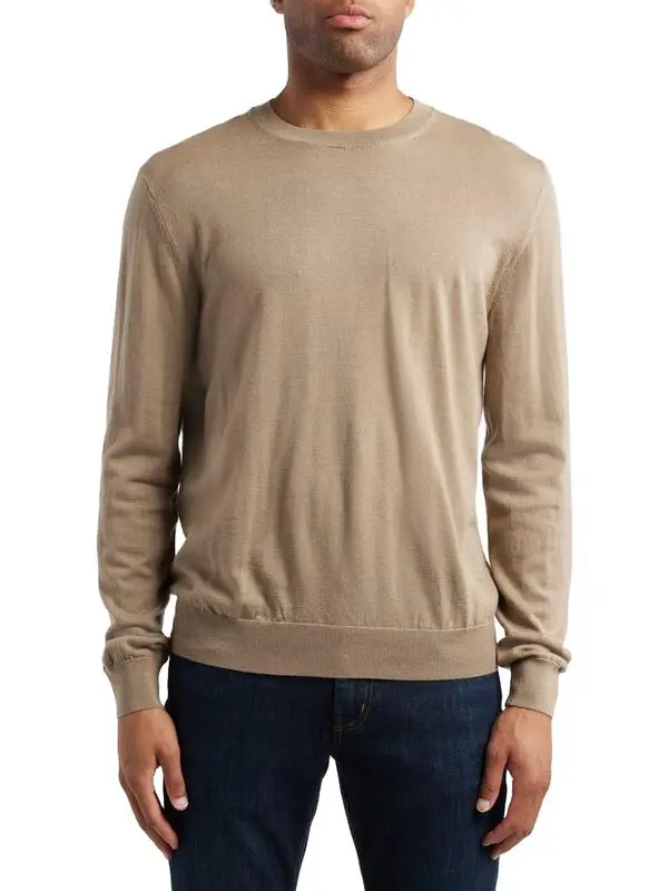 Mango Crewneck Wool Sweater - Sand