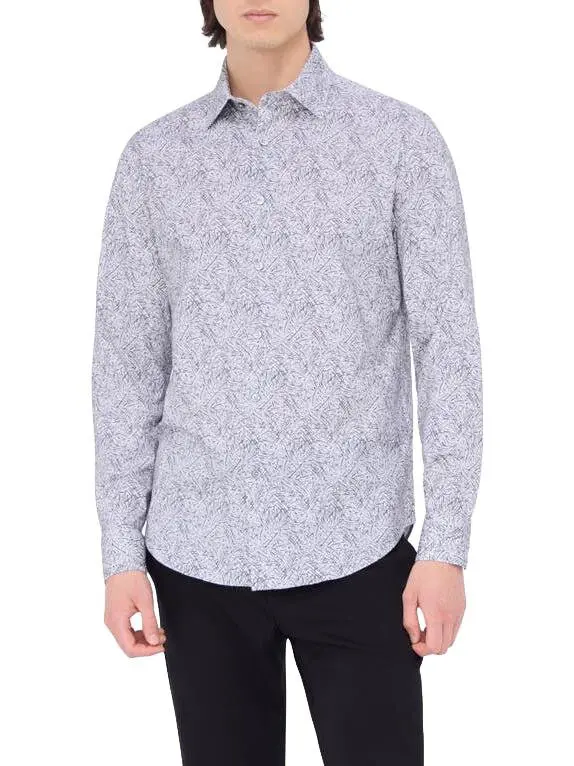 Bugatchi James Ooohcotton® Abstract Print Button-up Shirt - Zinc