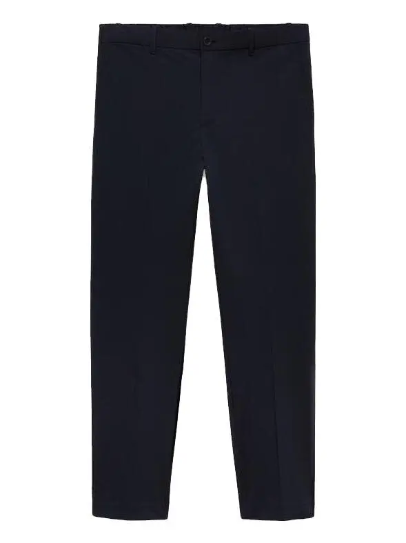 Mango Slim Fit Stretch Trousers - Dark Navy