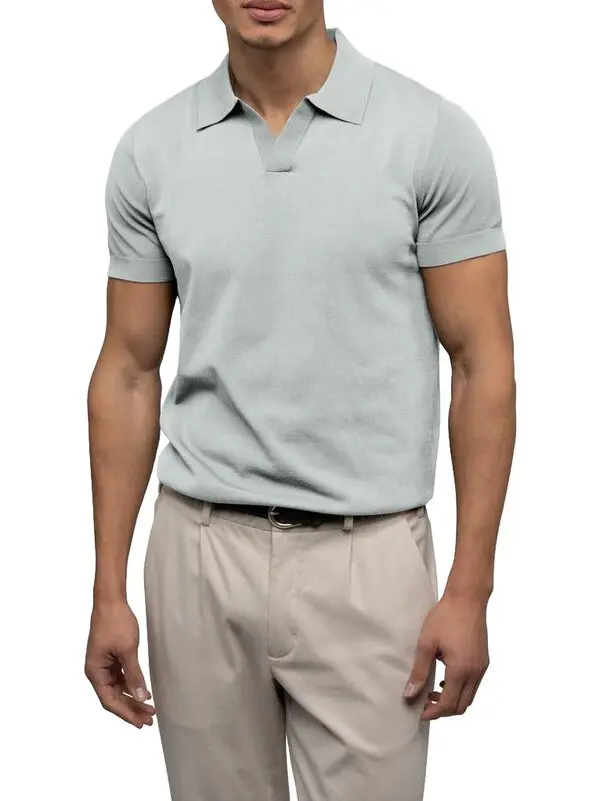 CUTS Istanbul Johnny Collar Cotton Bend Polo - Metal