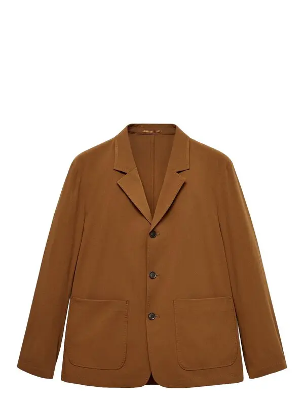 Mango Slim Fit Sport Coat With Notched Lapels - Burnt Orange