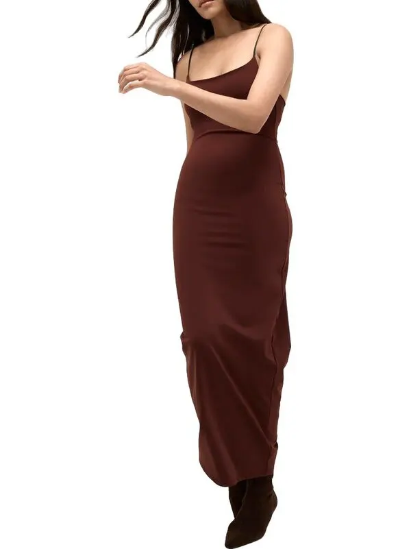 KENNETH COLE Maxi Slipdress - Deep Chestnut