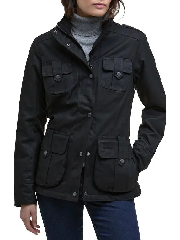 Barbour Winter Defense Water-resistant Waxed Cotton Jacket - Black/classic