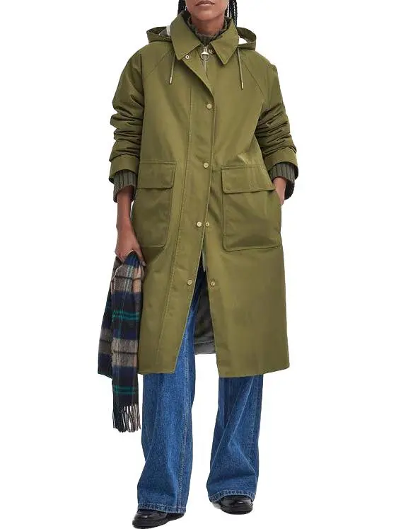 Barbour Francis Waterproof Insulated Long Coat With Removable Hood - Ancient Loden Tartan