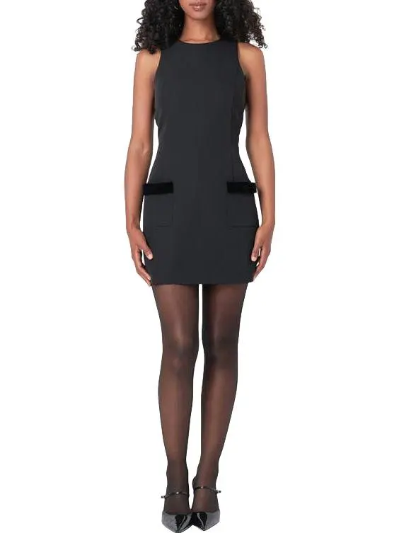 Endless Rose Velvet Bow Detail Minidress - Black