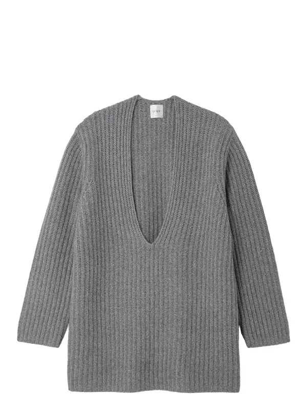 LESET Emma Ribbed-knit Sweater - Gray