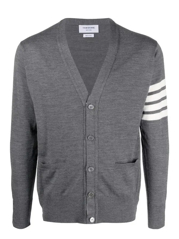 Thom Browne Striped Cardigan - Grey