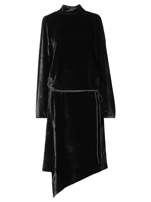 PETAR PETROV Agento Open-back Velvet Midi Wrap Dress - Black