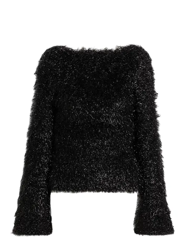 Victoria Beckham Tieback Tinsel Sweater - Black