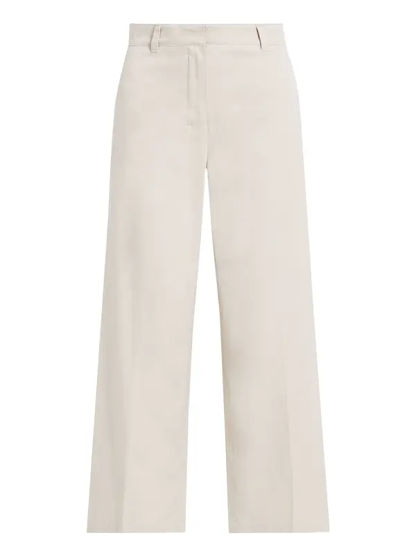 Max Mara Cotton-twill Wide-leg Pants - Beige