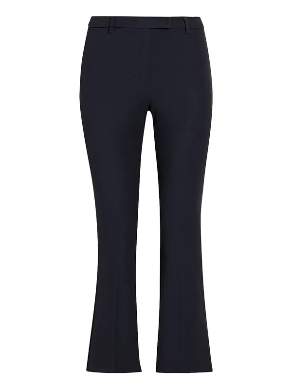 Max Mara Cotton-blend Twill Kick-flare Pants - Midnight Blue