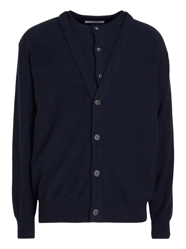 LE17SEPTEMBRE Layered Wool-blend Cardigan - Navy