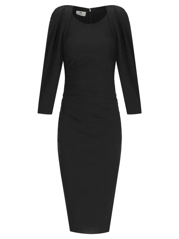 Elisabetta Franchi Crêpe Jersey Midi Dress - Black