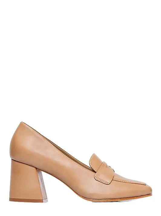 Bernardo Nessa Block Heel Loafers - Sand