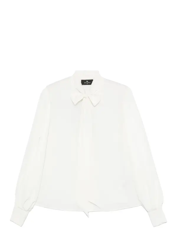 Etro Pussy-bow Silk Blouse - White