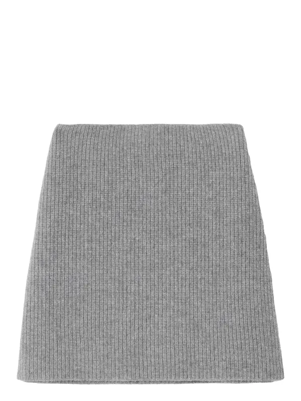 LIBEROWE Mathilde Ribbed Cashmere Mini Skirt - Gray