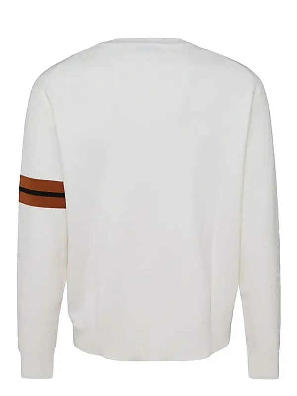 Zegna Side Stripe Detail Jumper - White