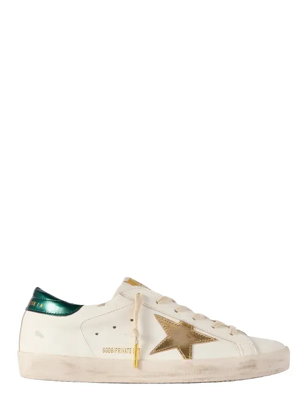 GOLDEN GOOSE Super-star Distressed Sneakers - White