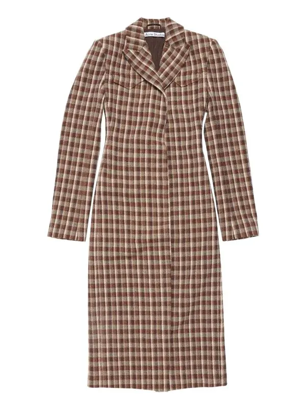 Acne Studios Check-print Coat - Brown