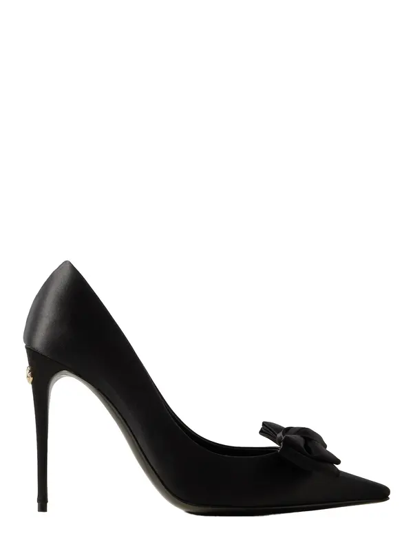 Dolce & Gabbana Bow-embellished Satin Pumps - Black