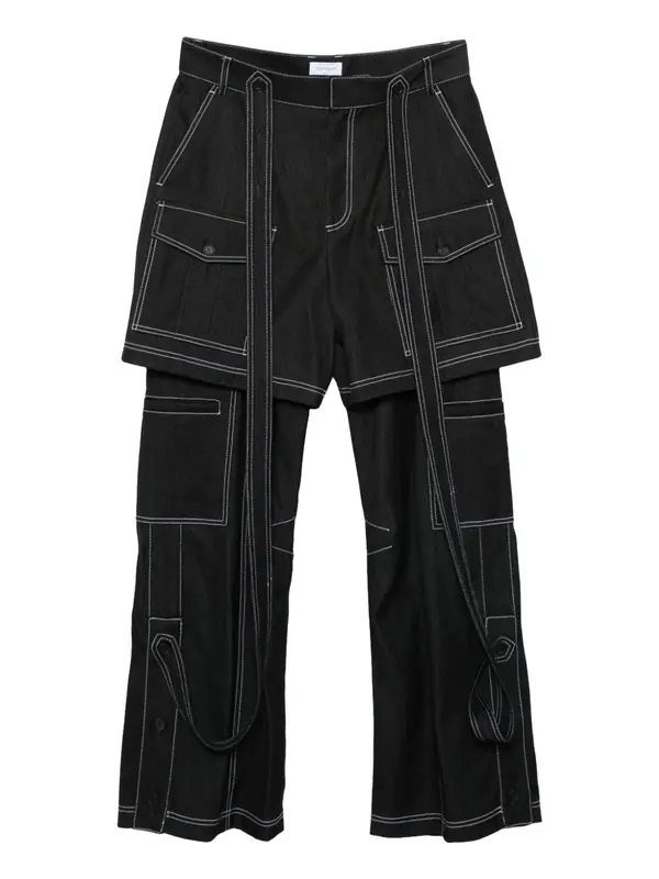Off-White Stitch Twill Samurai Cargo Trousers - Black