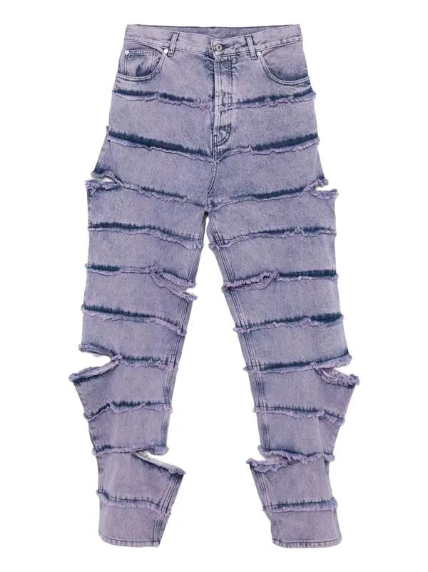 Off-White Punk Striped Jeans - Purple