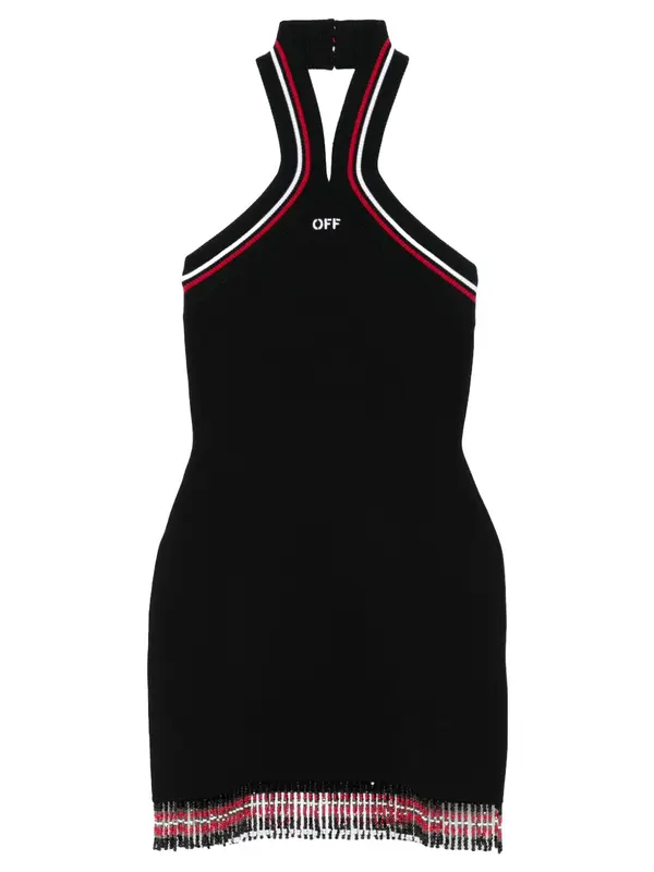 Off-White Crossover Straps Mini Dress - Black