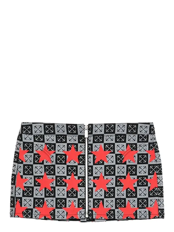 Off-White Star-print Denim Mini Skirt - Black