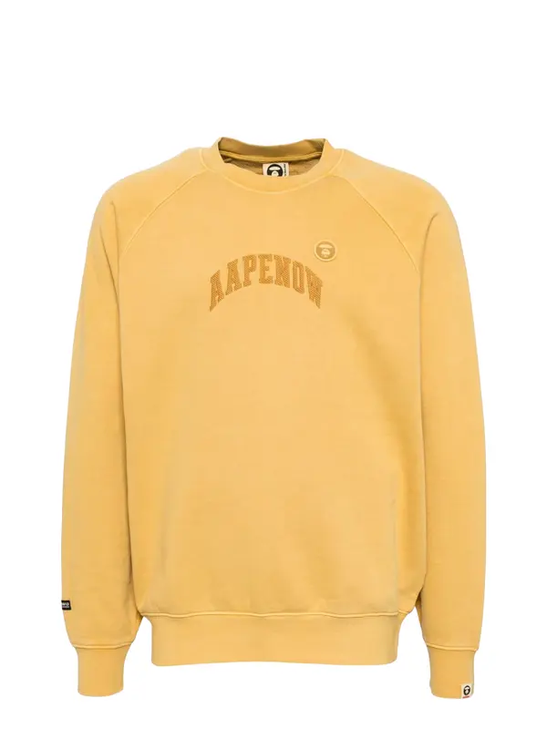 AAPE BY *A BATHING APE® Logo-patch Cotton Sweater - Yellow