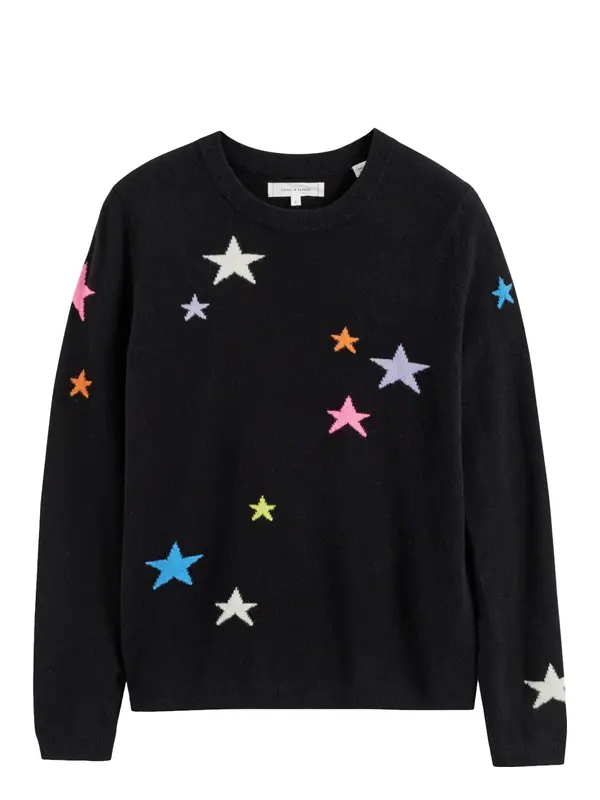 Chinti & Parker Star Motif Jumper - Black