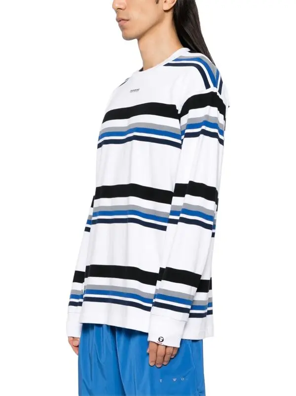 AAPE BY *A BATHING APE® Horizontal-stripes Long-sleeves T-shirt - White